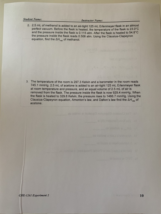 Solved Student Name: Instructor Name: EXP #2: PRE-LAB | Chegg.com