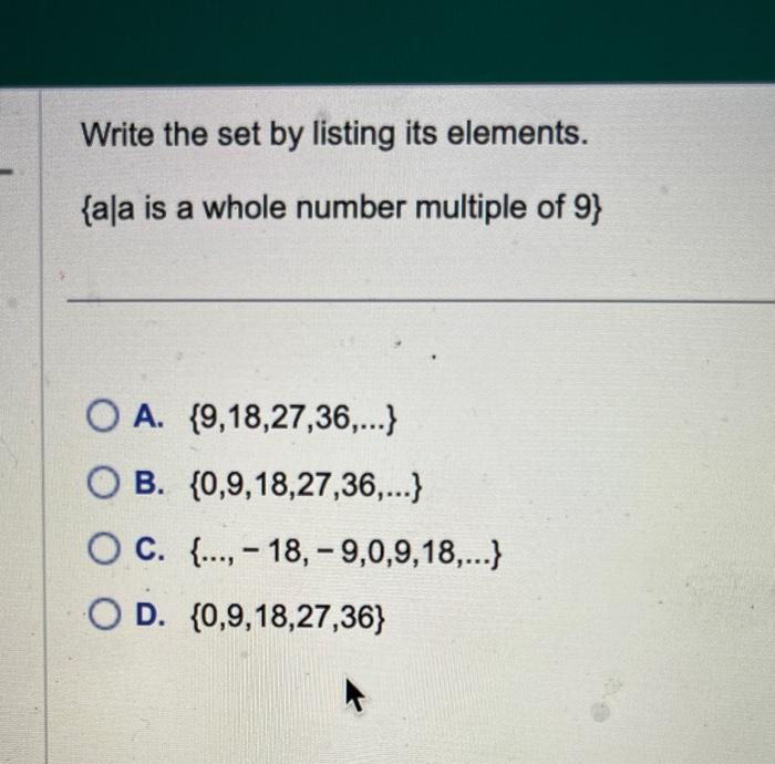 Solved Write the set by listing its elements. {a∣a is a | Chegg.com