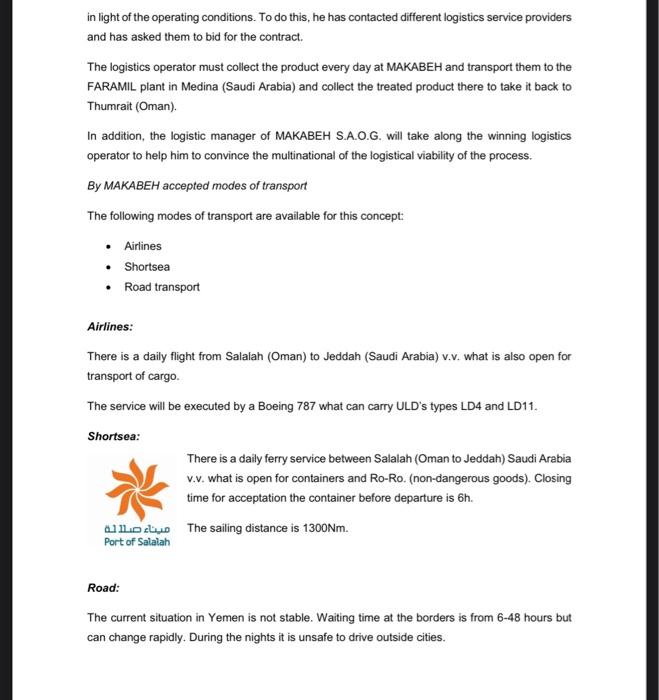 Case Study MAKABEH S.A.O.G. is a company based in | Chegg.com