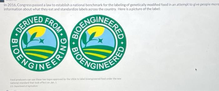 Solved In 2016, Congress passed a law to establish a | Chegg.com