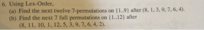 Solved this is supposed to be in lexicographical order the | Chegg.com