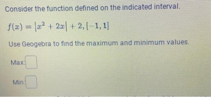 Solved Consider the function defined on the indicated | Chegg.com