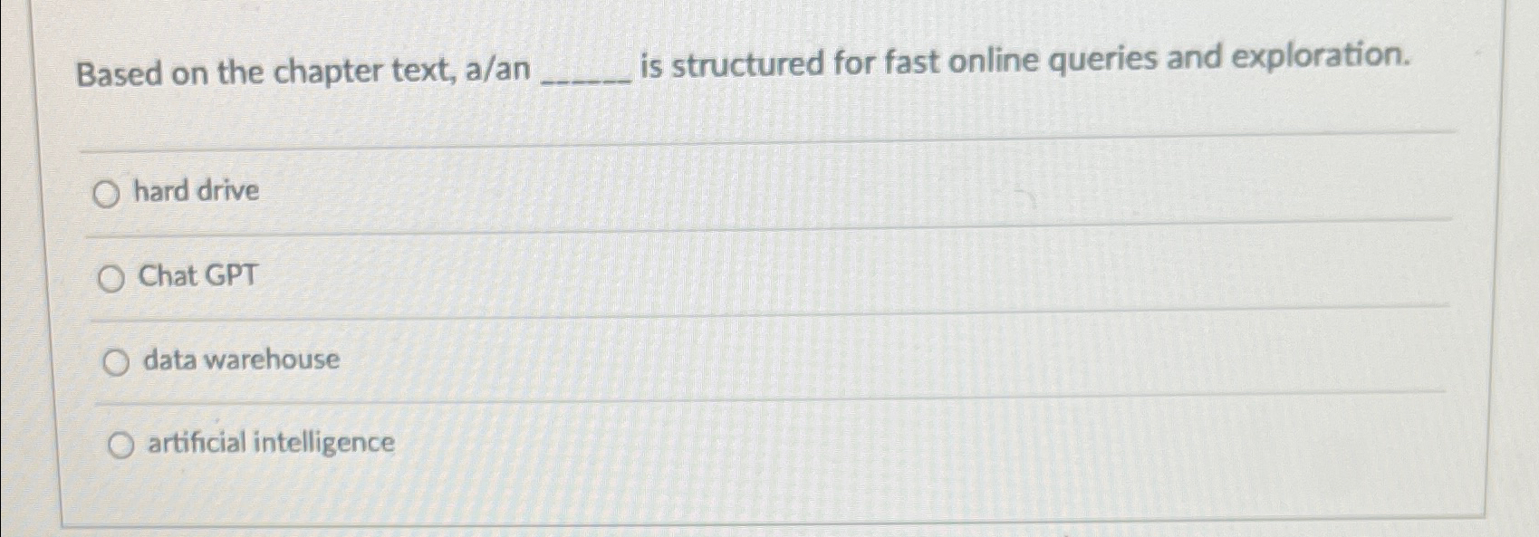 Solved Based on the chapter text, a/an is structured for | Chegg.com