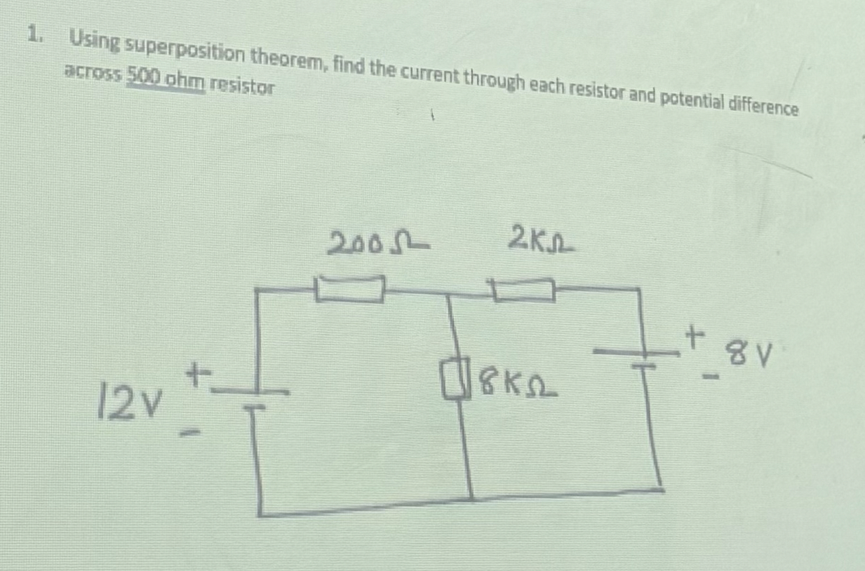 Solved Using superposition theorem, find the current through | Chegg.com