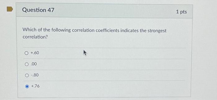 Solved Which of the following correlation coefficients | Chegg.com