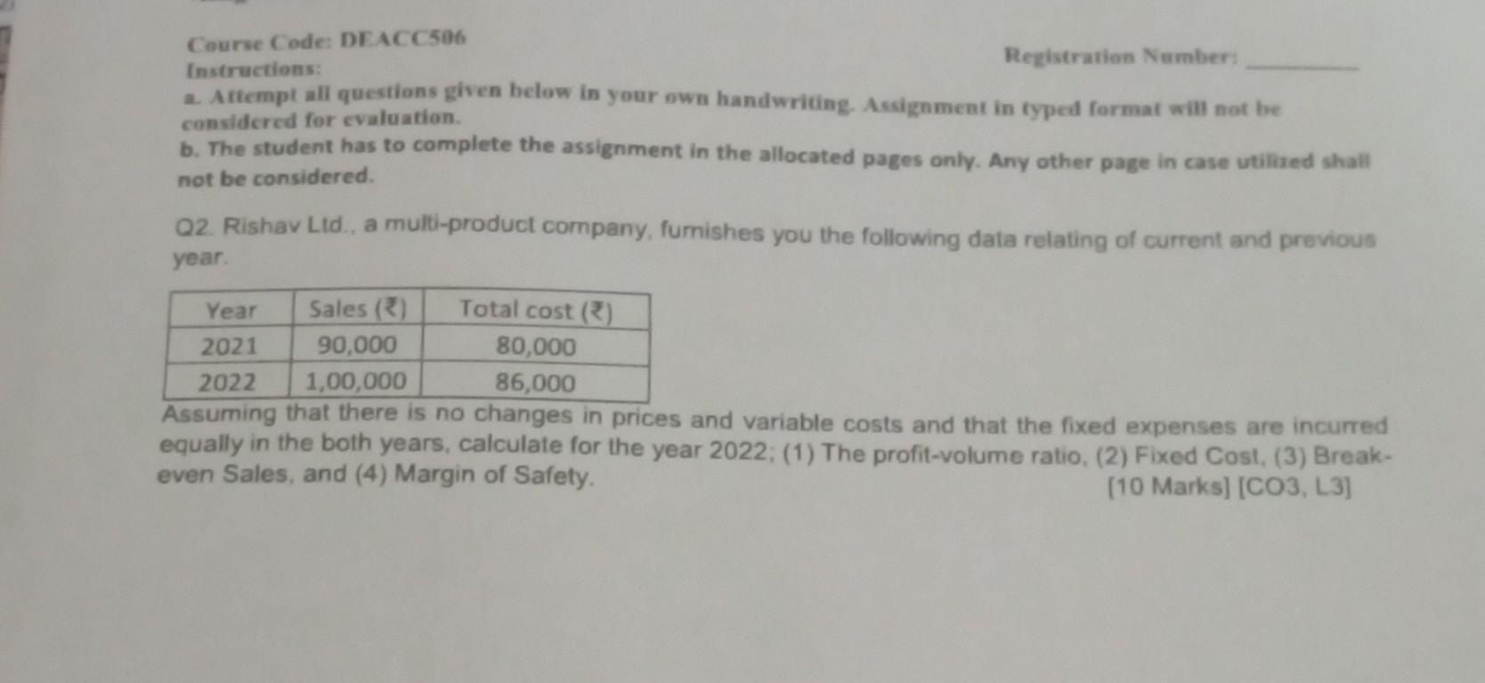 Solved Ceurse Code: DEACC506 Instructions: Registration | Chegg.com