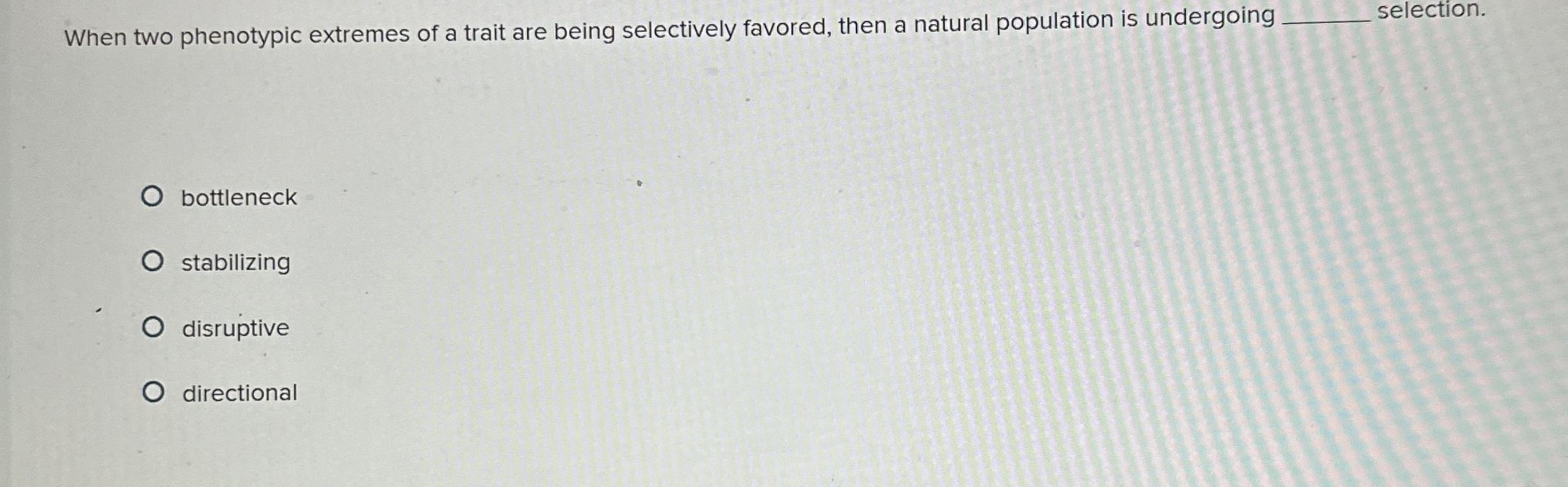 Solved When two phenotypic extremes of a trait are being | Chegg.com