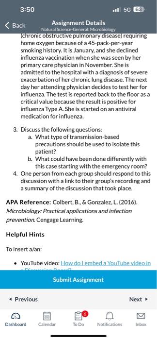 Solved (chronic obstructive pulmonary disease) requiring | Chegg.com