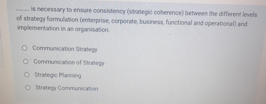 Solved is necessary to ensure consistency (strategic | Chegg.com