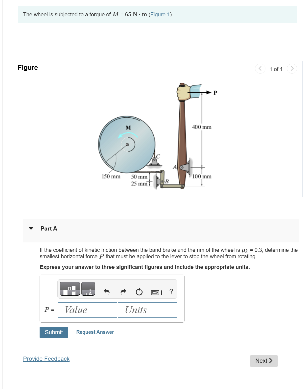 Solved The wheel is subjected to a torque of \( | Chegg.com