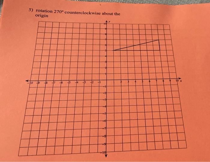 Solved 5) rotation 270° counterclockwise about the origin 0 | Chegg.com