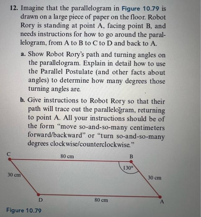 Solved 12. Imagine that the parallelogram in Figure 10.79 is | Chegg.com