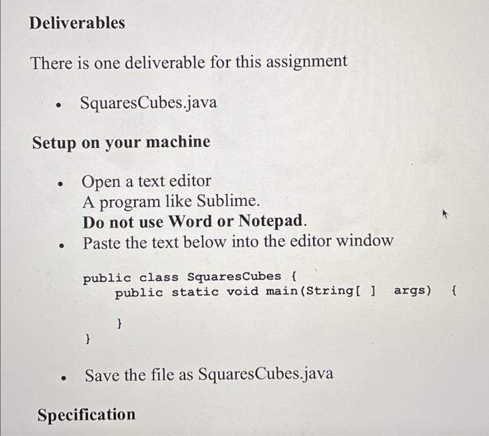 Solved Deliverables There is one deliverable for this | Chegg.com