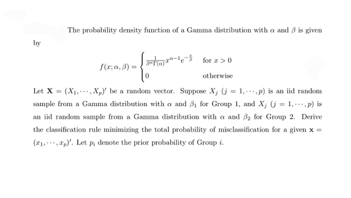 Solved The probability density function of a Gamma | Chegg.com
