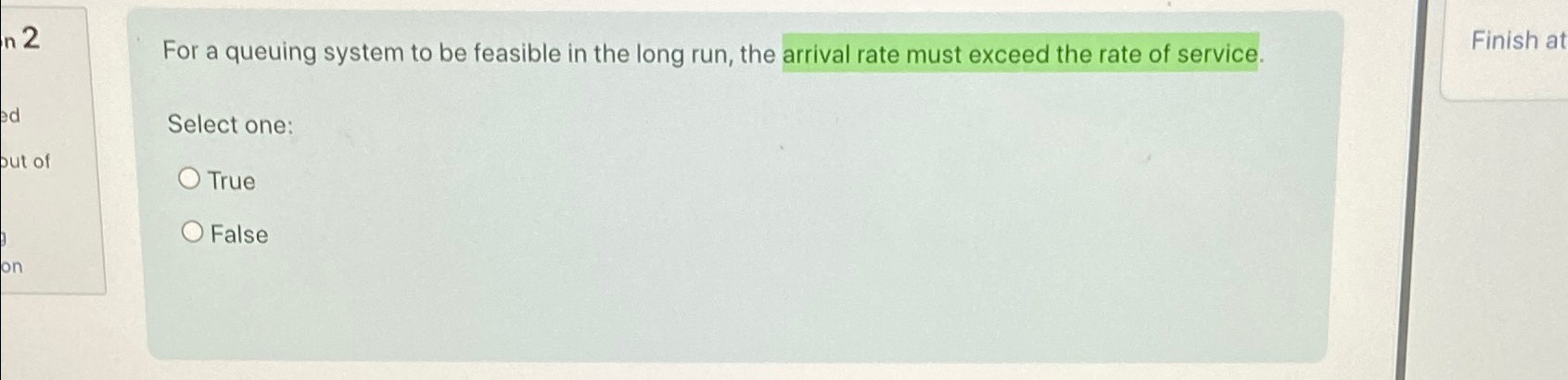 Solved n 2For a queuing system to be feasible in the long | Chegg.com