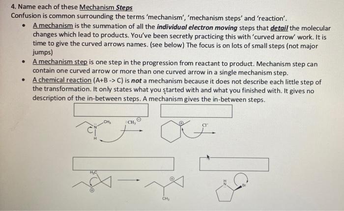 Solved 4. Name each of these Mechanism Steps Confusion is | Chegg.com