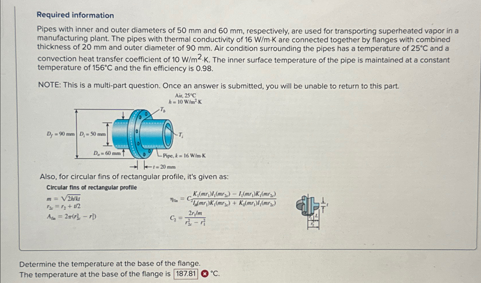 Required informationPipes with inner and outer | Chegg.com