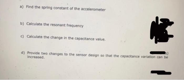 Solved a) Find the spring constant of the accelerometer b) | Chegg.com