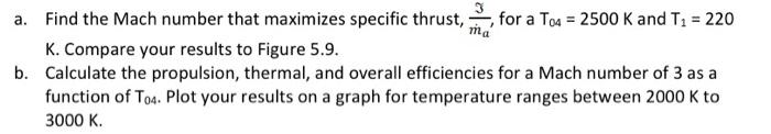 Solved a. Find the Mach number that maximizes specific | Chegg.com
