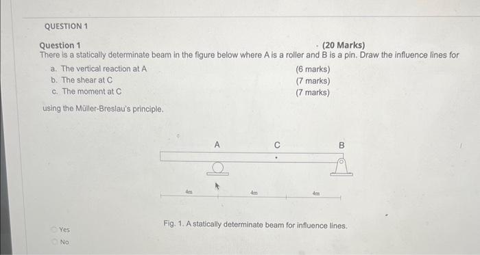 Solved Question 1 (20 Marks) There is a statically | Chegg.com