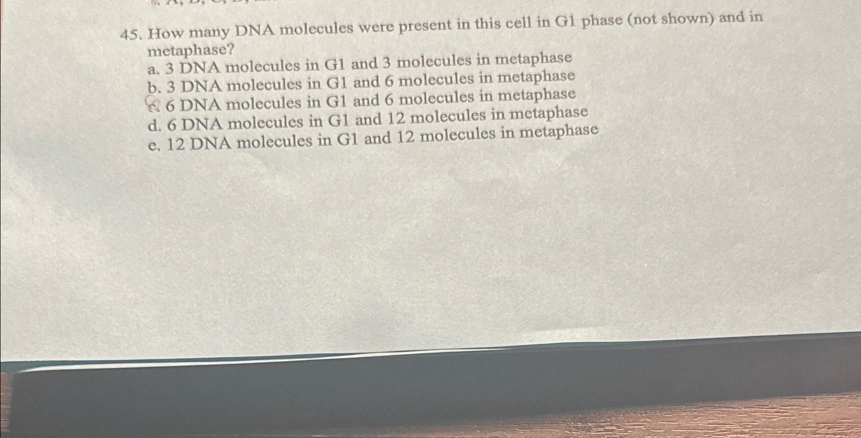 Solved How many DNA molecules were present in this cell in | Chegg.com