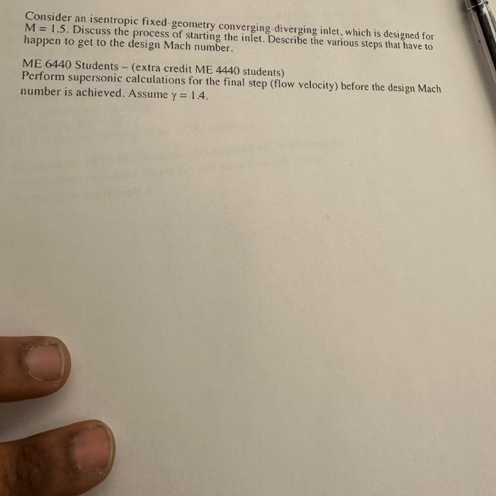 Solved Consider an isentropic fixed-geometry converging | Chegg.com