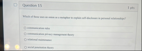 Solved Question 151 ﻿ptsWhich of these uses an onion as a | Chegg.com