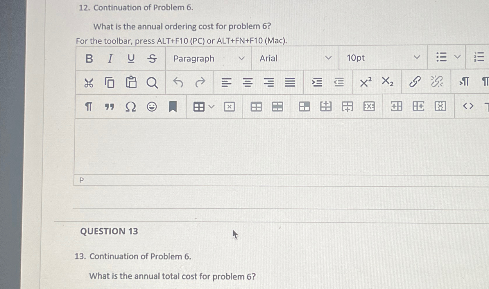 Solved Continuation of Problem 6.What is the annual ordering | Chegg.com
