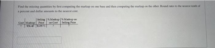 Solved Find the missing quantities by first computing the | Chegg.com