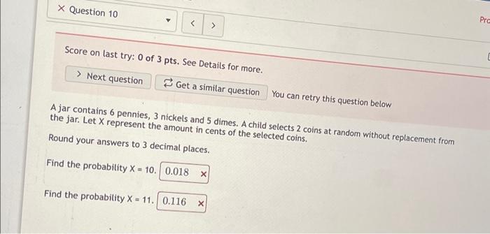 Solved A jar contains 6 pennies, 3 nickels and 5 dimes. A | Chegg.com