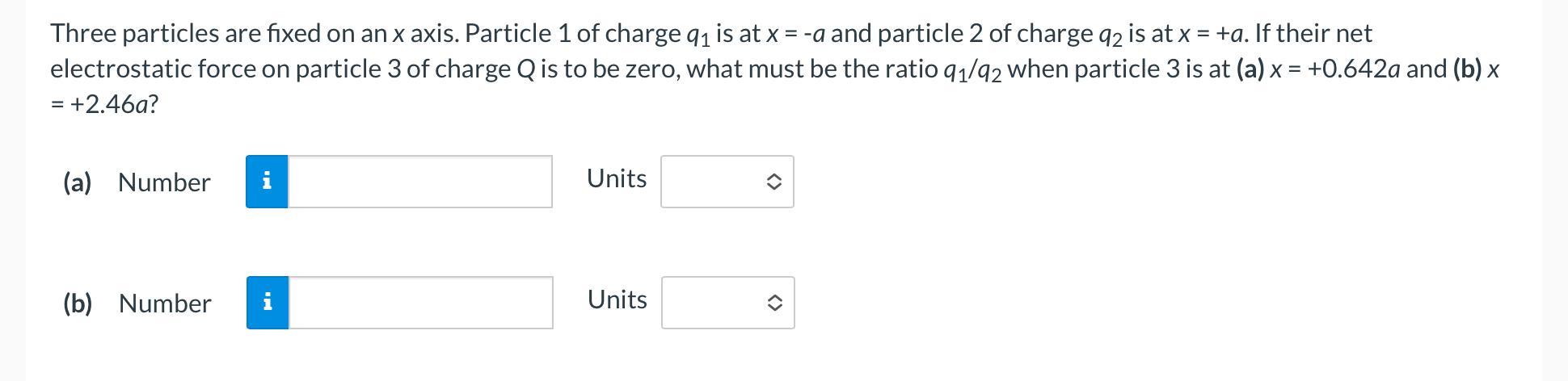Solved Three particles are fixed on an x ﻿axis. Particle 1 | Chegg.com