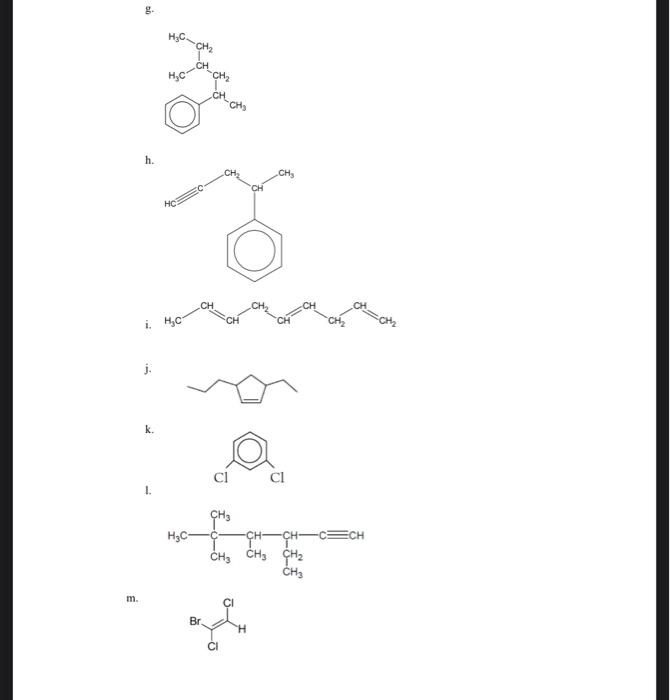 Solved g. H.C. "CH₂ CH нс "CH₂ CH CH h. CH CH CH нс- j. k. | Chegg.com