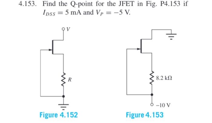 Solved 4.153. Find the Q-point for the JFET in Fig. P4.153 | Chegg.com