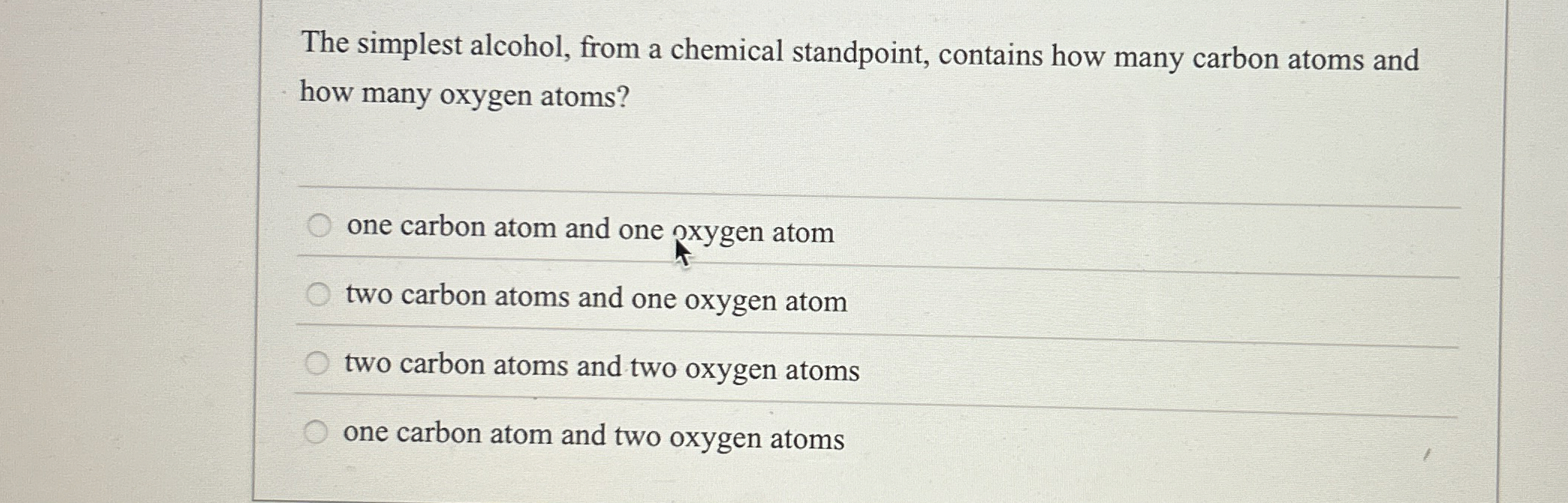 Solved The simplest alcohol, from a chemical standpoint, | Chegg.com