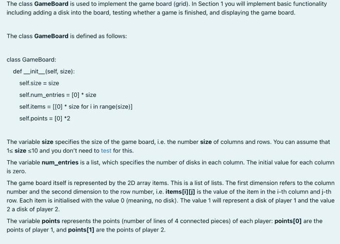 The class GameBoard is used to implement the game | Chegg.com The class GameBoard is used to implement the game | Chegg.com