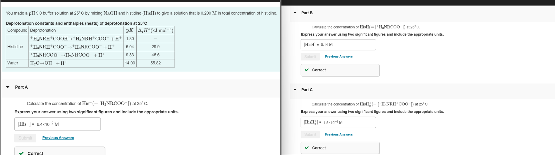 You made a pH9.0 ﻿buffer solution at 25°C ﻿by mixing | Chegg.com