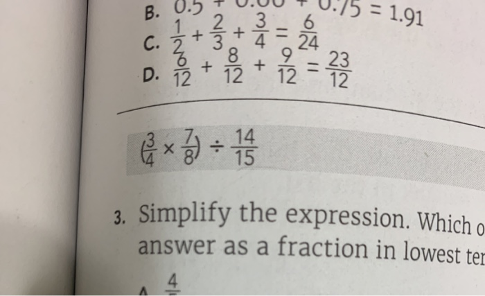Solved = 1.91 B. 1 C. + 24 23 12 12 D. 12 12 14 15 X 3. | Chegg.com