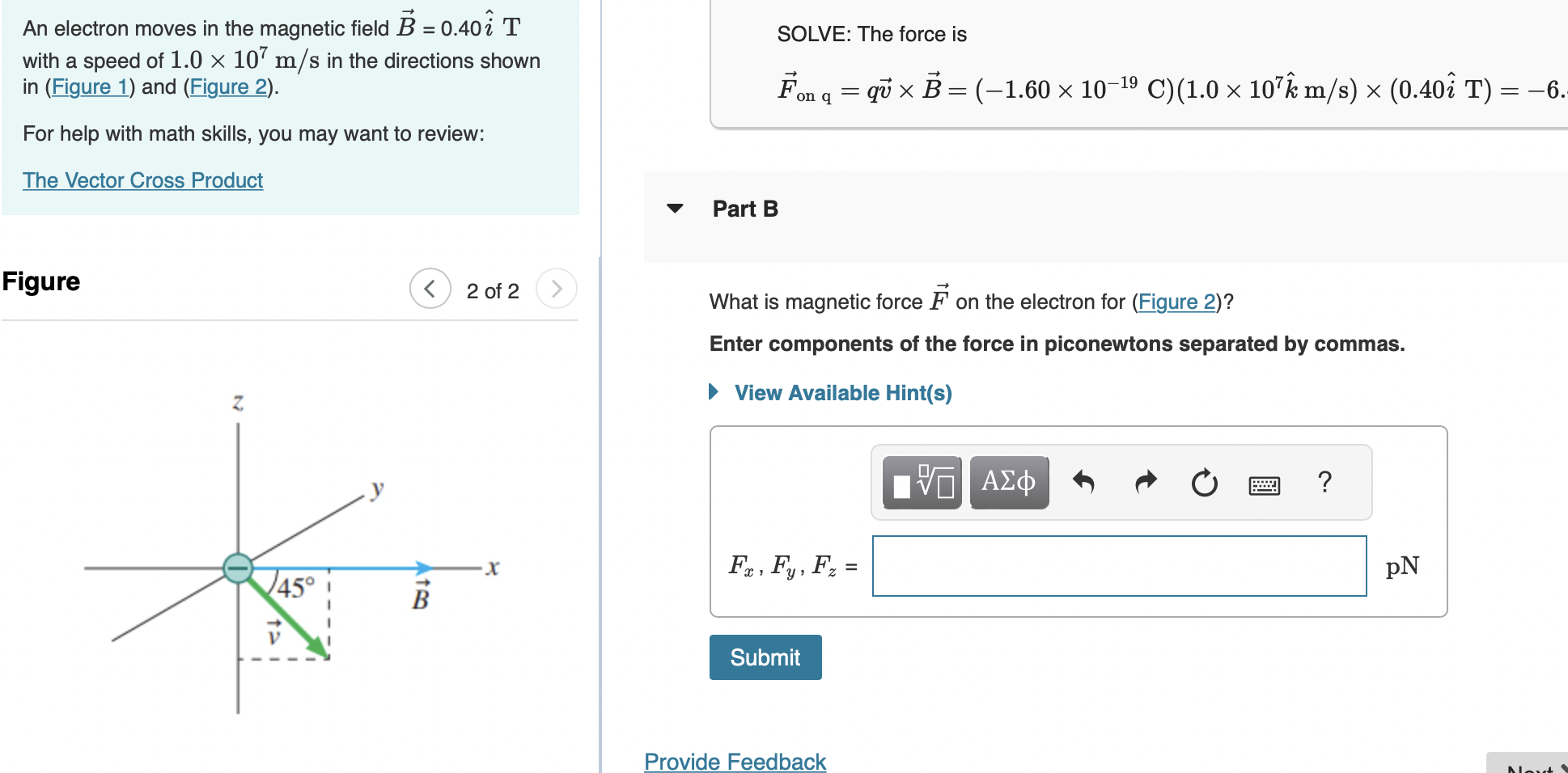 Solved An ﻿electron moves in ﻿the magnetic field | Chegg.com