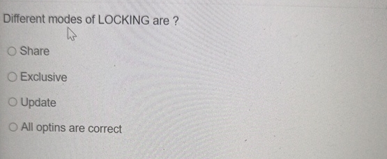 Solved Different modes of LOCKING | Chegg.com