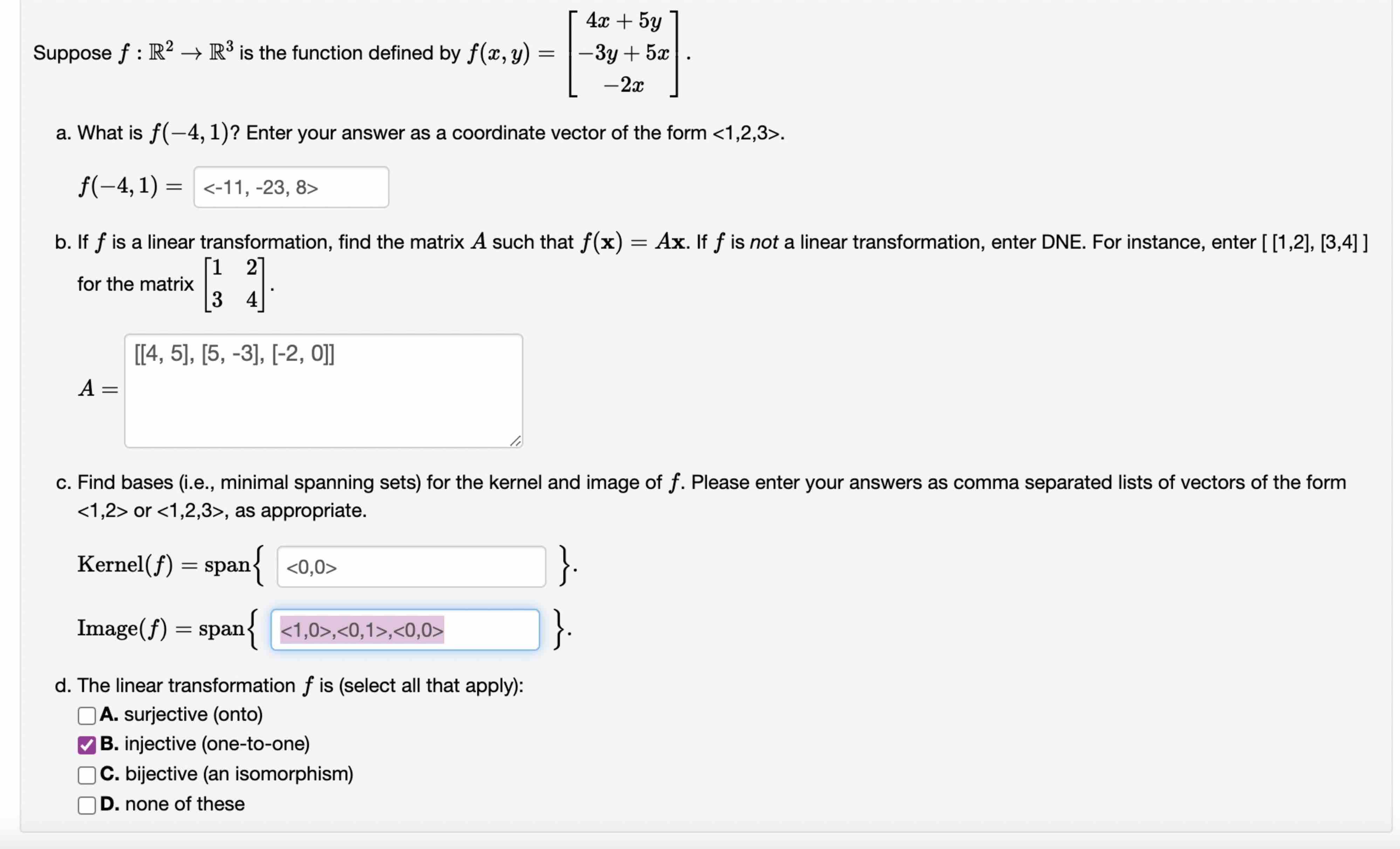 Solved Suppose f:R2→R3 ﻿is the function defined by | Chegg.com