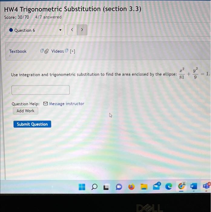 Solved HW4 Trigonometric Substitution (section 3.3) Score: | Chegg.com