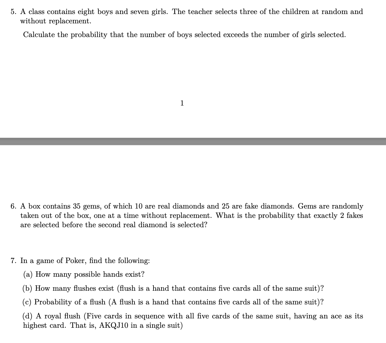 A class contains eight boys and seven girls. The | Chegg.com