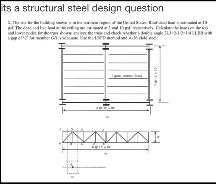 Solved its a structural steel design question 1. The site | Chegg.com
