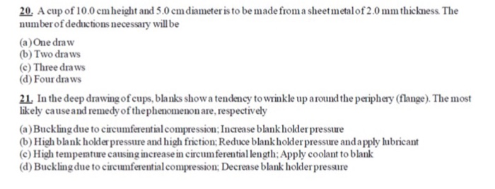 Solved 10. The maximum possible draftin cold rolling of | Chegg.com
