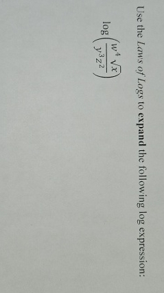 Solved Use the Laws of Logs to expand the following log | Chegg.com