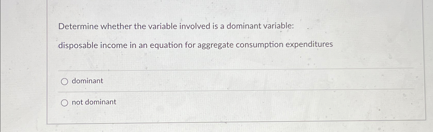 Solved Determine whether the variable involved is a dominant | Chegg.com