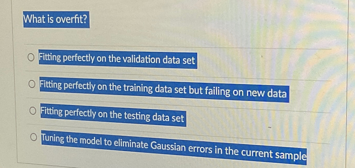 Solved Fitting perfectly on the validation data setFitting | Chegg.com