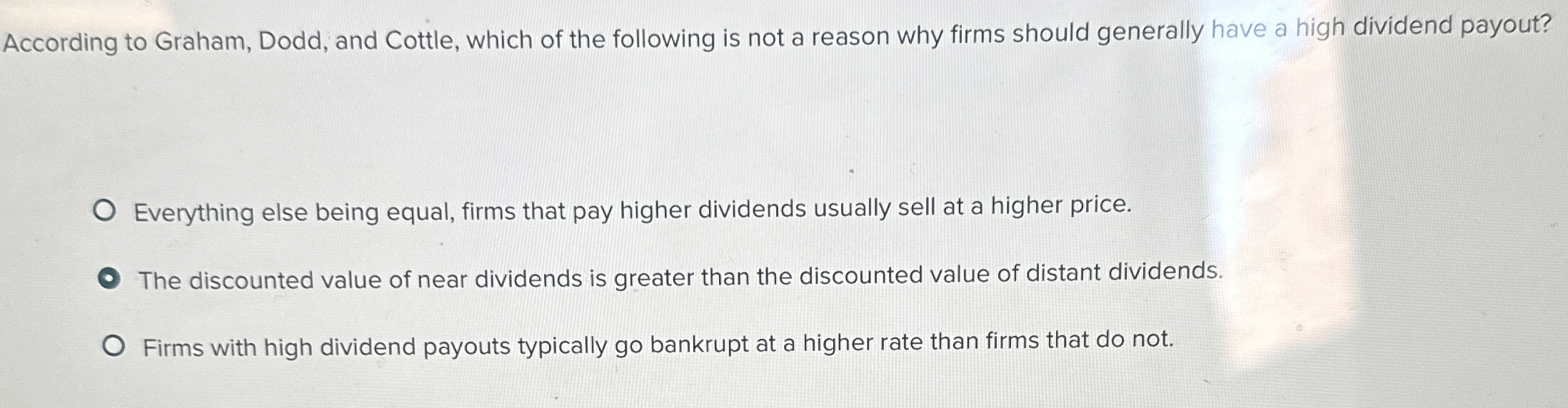 Solved According to Graham, Dodd, and Cottle, which of the | Chegg.com