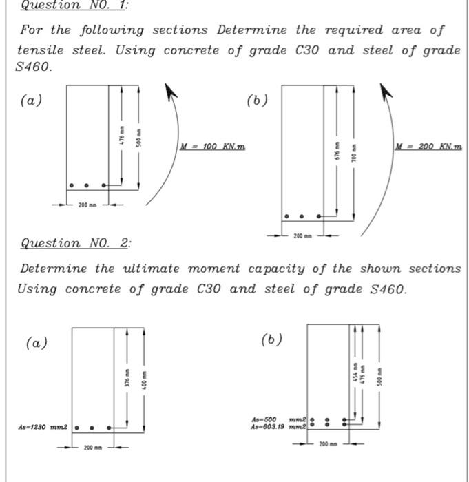 Solved Question NO. 1: For the following sections Determine | Chegg.com
