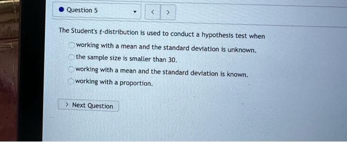 Solved The Student's t-distribution is used to conduct a | Chegg.com